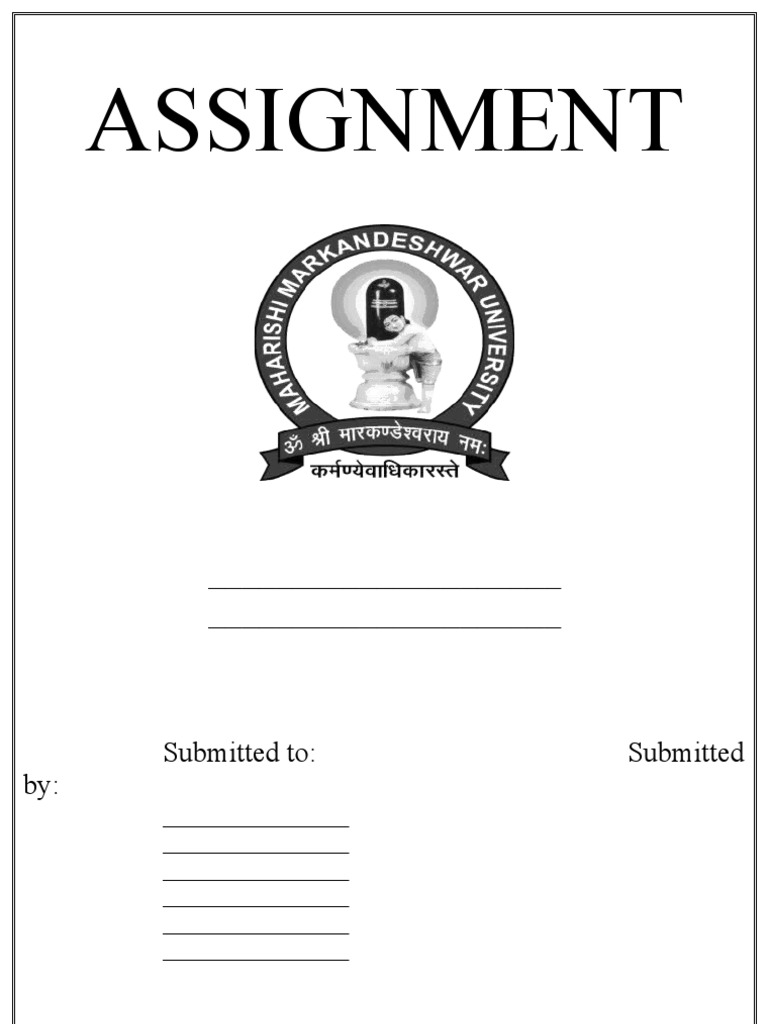 Assignment Front Page