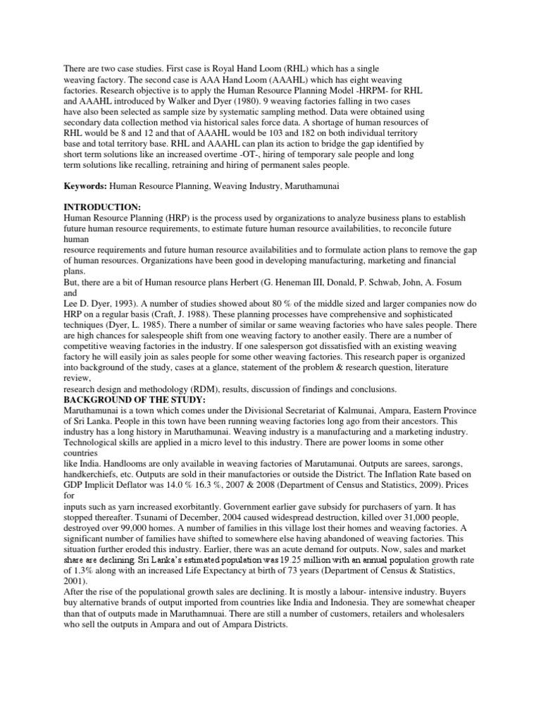 There Are Two Case Studies | PDF | Loom | Weaving