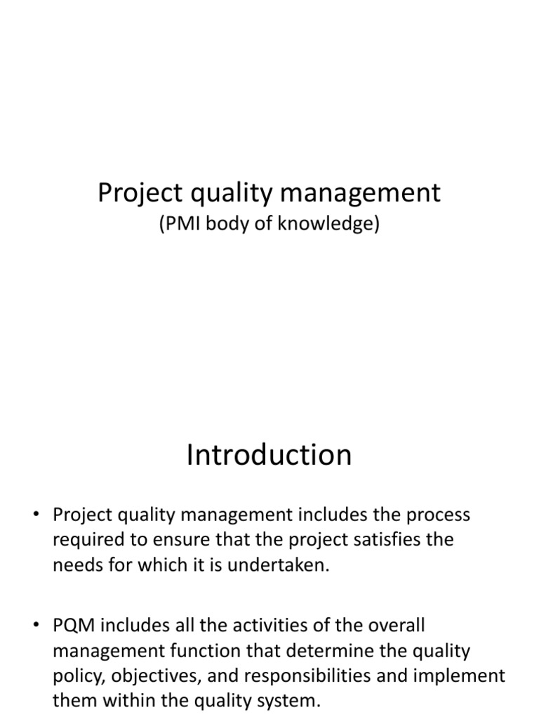 Project Quality Management (PMP) | Download Free PDF | Quality ...