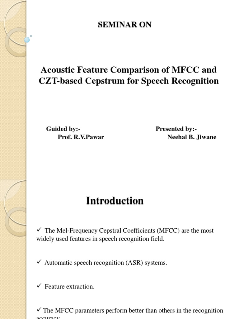 Mfcc Czt Pdf Speech Recognition Telecommunications Engineering