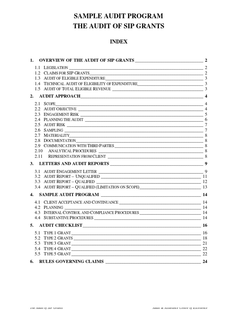 Sample Audit Programs Manual | PDF | Financial Audit | Internal Control