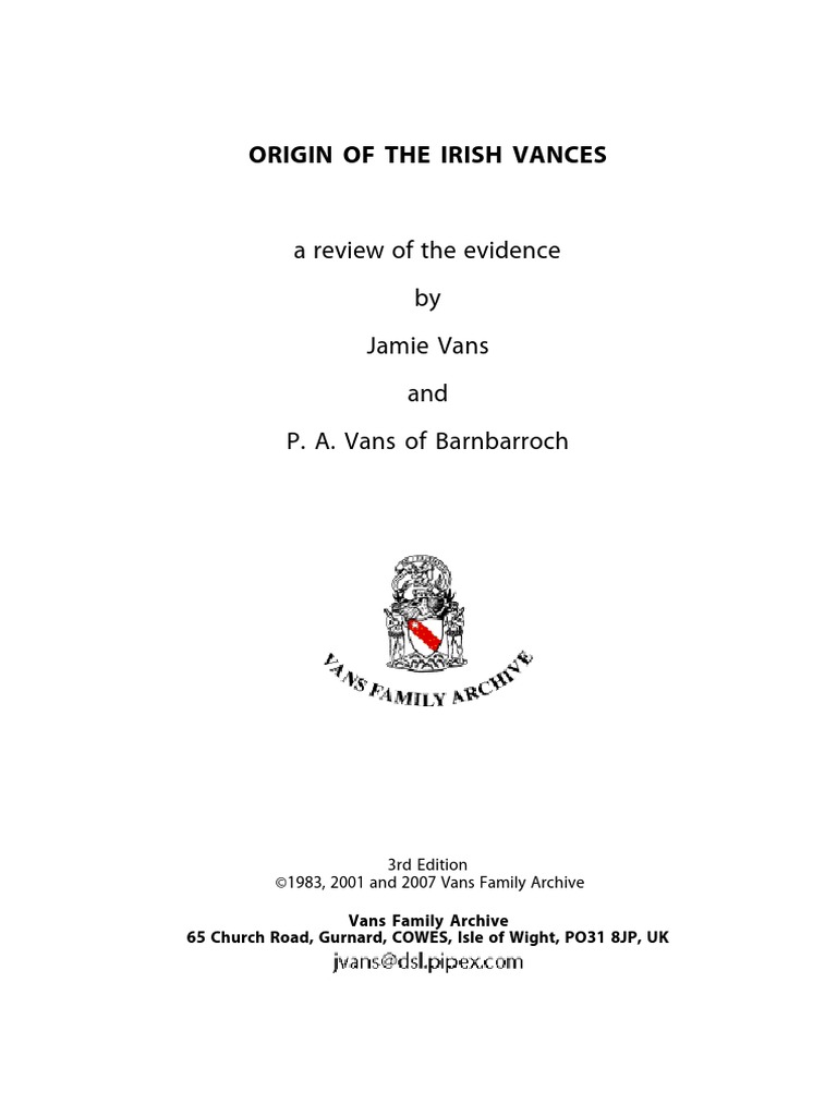 Origin of The Overseas Vances | PDF | Inheritance | Ireland
