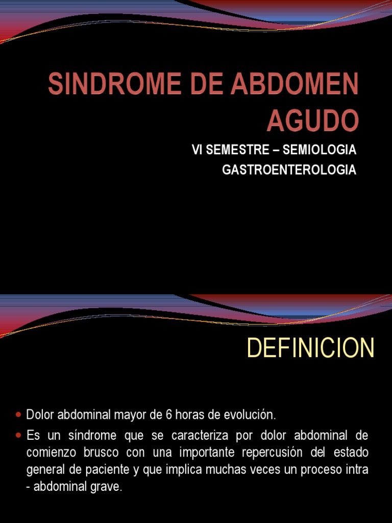Sindrome de Abdomen Agudo | PDF | Síndrome del intestino irritable ...