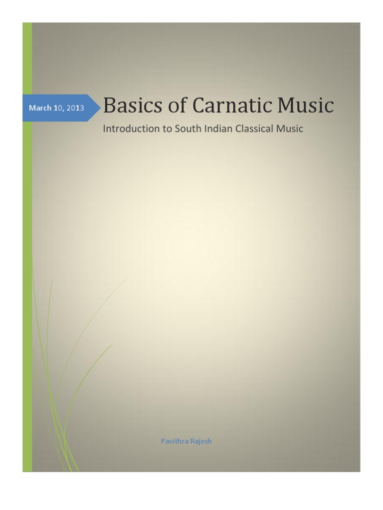Basics of Carnatic Music | PDF | Musicology | Classical And Art Music ...