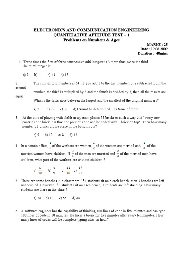 Quantitative Aptitude Test2 | PDF | Lexicology | Fraction (Mathematics)