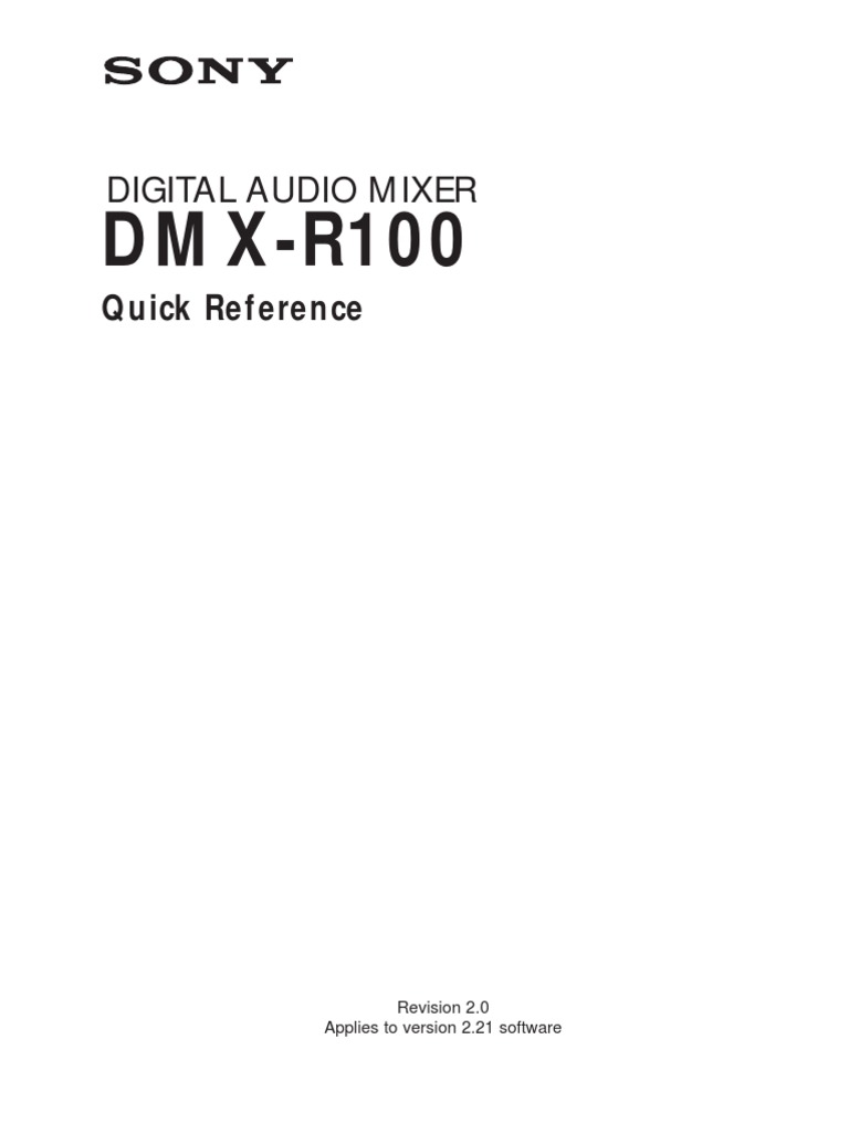 DMX-R100: Digital Audio Mixer | PDF | Computer Keyboard | Computer Hardware