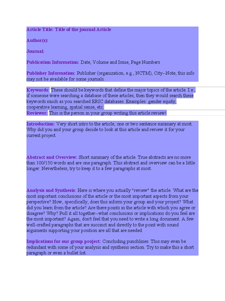 Examples Of Short Articles