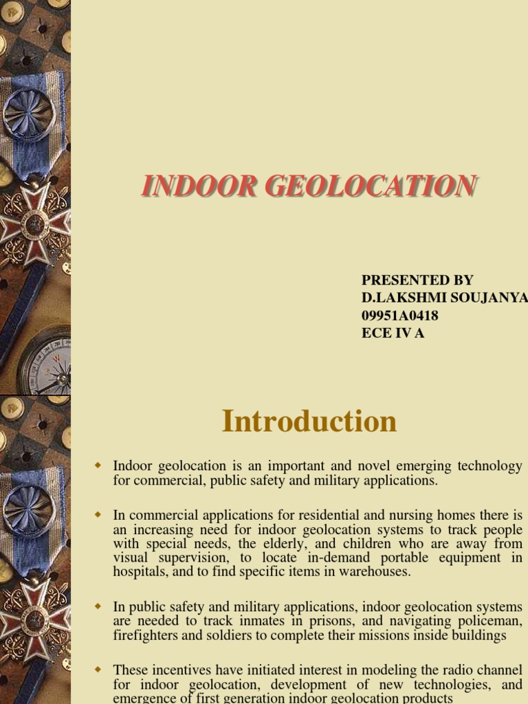 Indoor Geolocation | PDF | Radio Frequency Identification | Global Positioning System