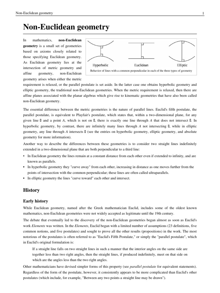 Non Euclidean Geometry | PDF | Non Euclidean Geometry | Hyperbolic Geometry
