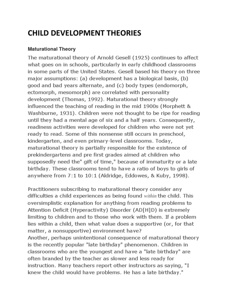 Child Development Theories | PDF | Constructivism (Philosophy Of ...