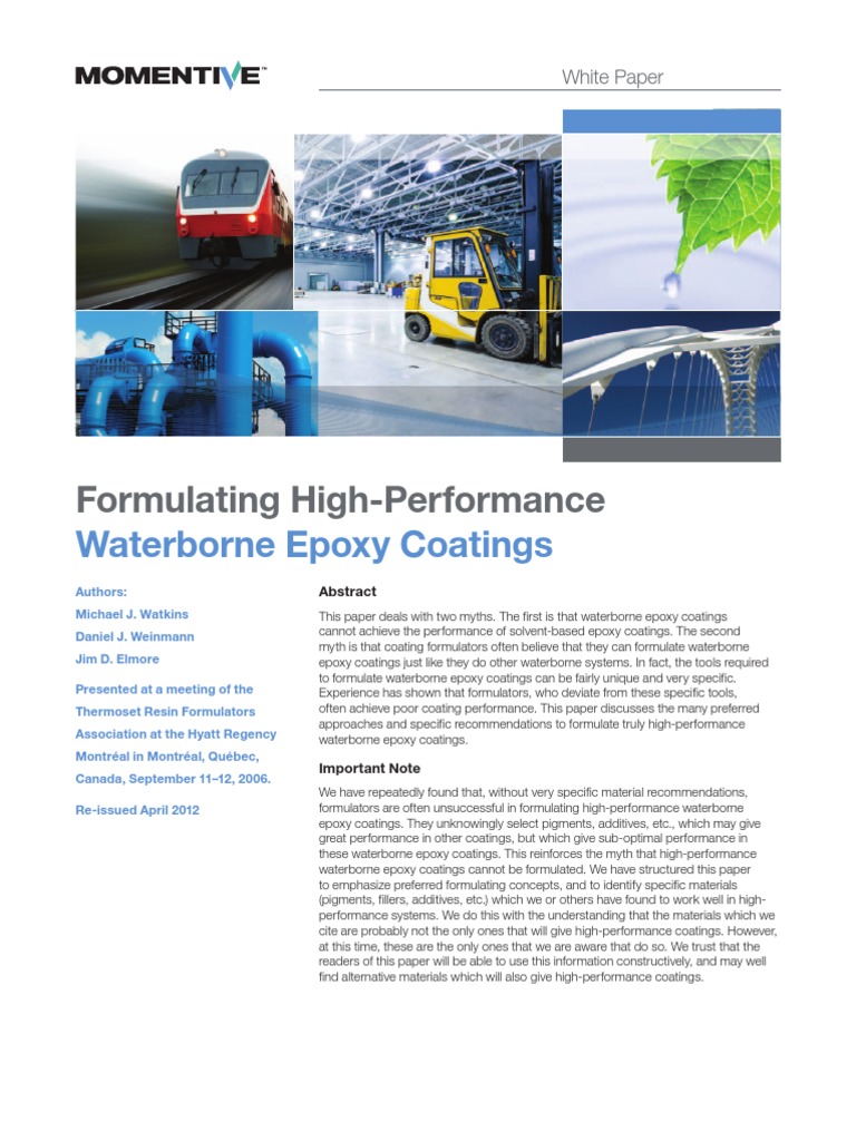 Formulating High Perf WB Paper Hexion PDF | PDF | Epoxy | Rust