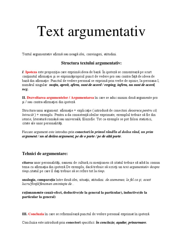 Text Argumentativ | PDF