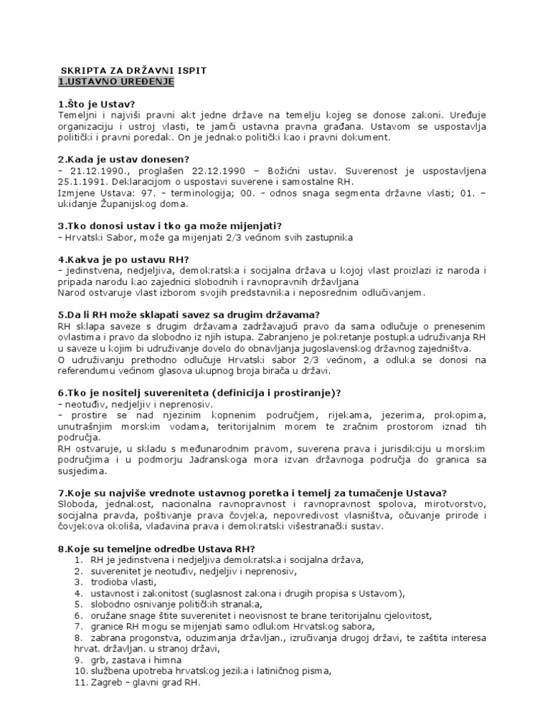 Skripta Za Drzavni Ispit | PDF