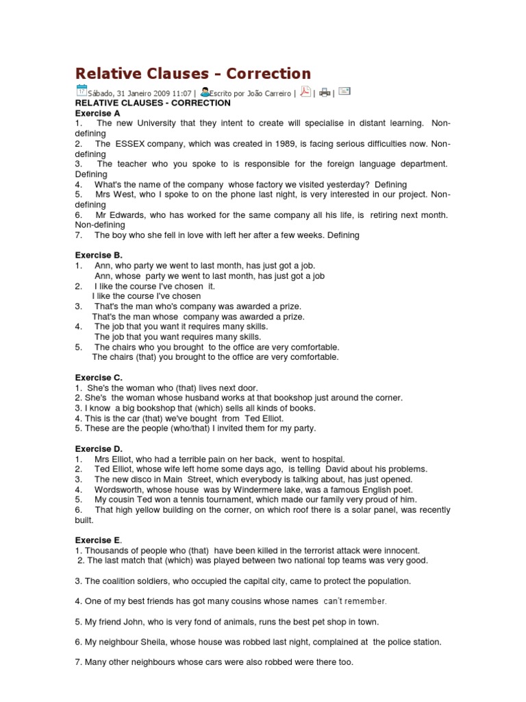 Relative Clauses | PDF | Syntax | Grammar