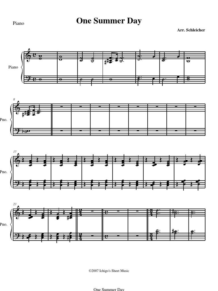 One Summer Day: Piano | PDF