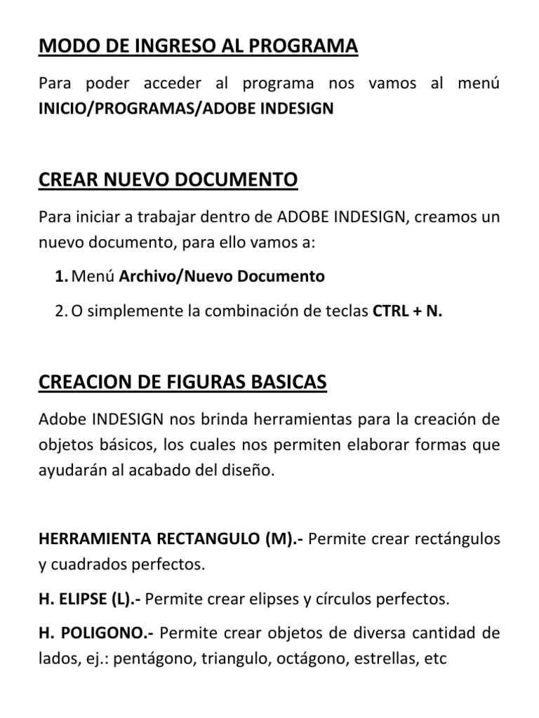 Guía básica para el uso de Adobe InDesign | PDF | Point and Click ...
