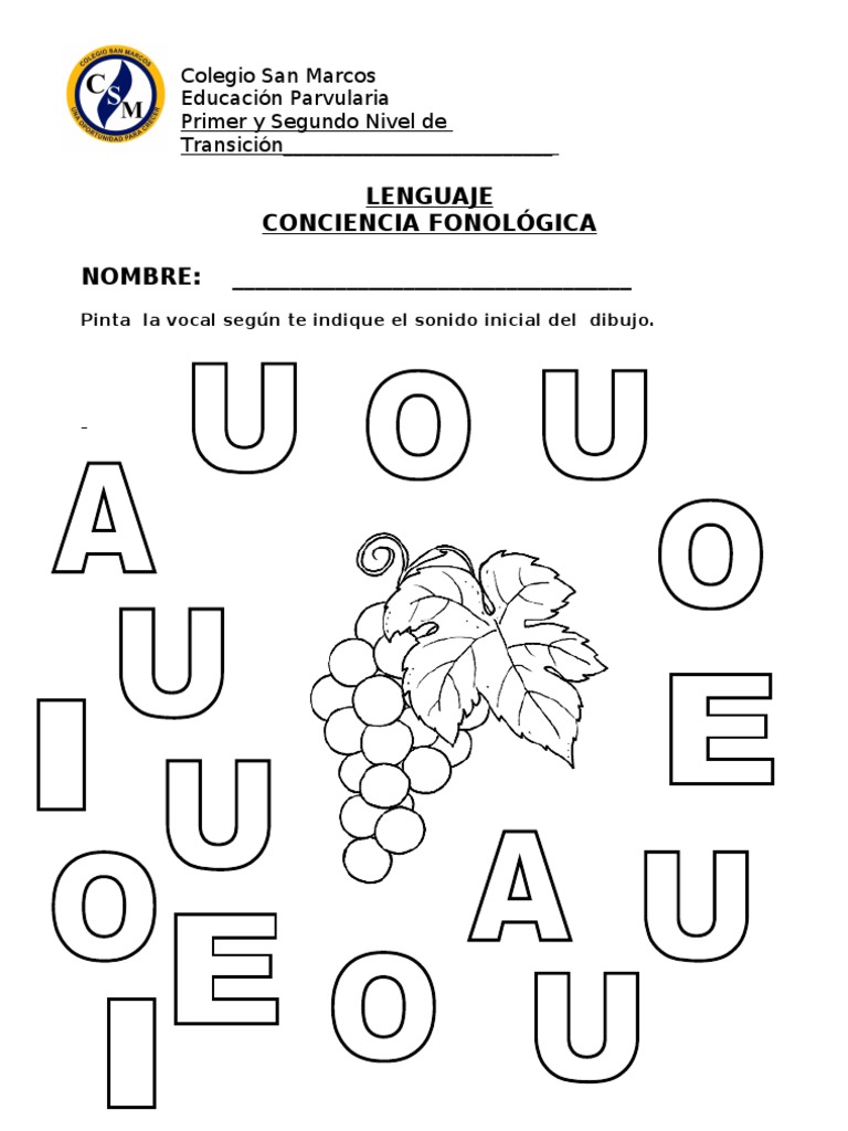 Actividades para la Vocal U en Preescolar | PDF | Estudios de idiomas ...