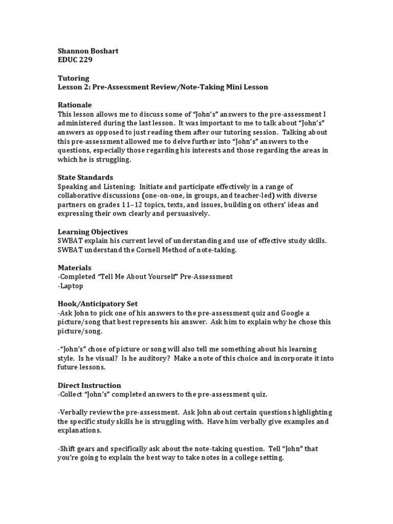 Cornell Method Note-Taking Lesson | PDF | Study Skills | Lecture