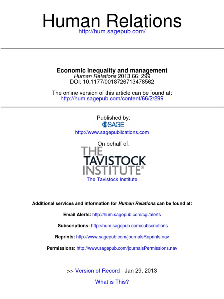 Human Relations Special Issue Call For Papers | PDF | Economic ...