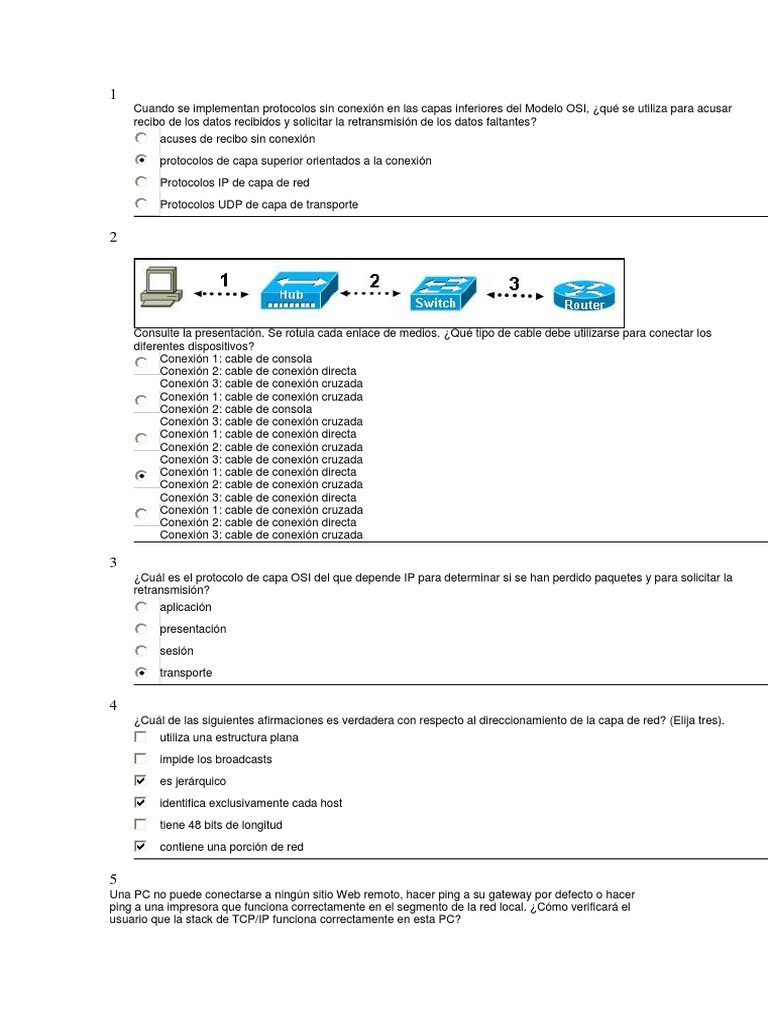 CCNA 1 V 4.0 Exploration - Examen Final Modulo 1 (46 Preguntas) | PDF | Dirección IP | Red de ...