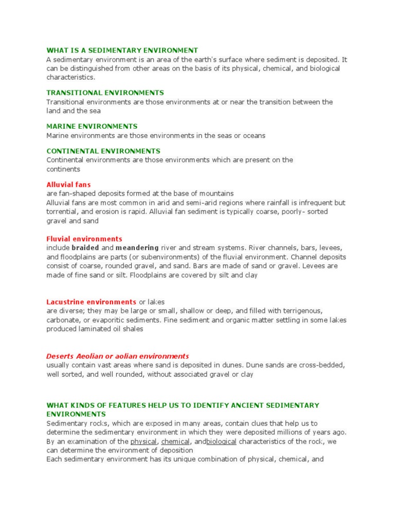 Continental Environment | PDF | Sedimentary Rock | Glacier