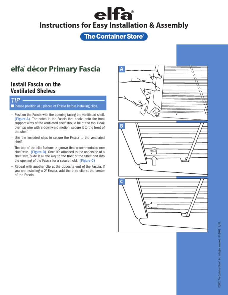 Elfa Décor Primary Fascia: Instructions For Easy Installation & Assembly | PDF | Computers ...