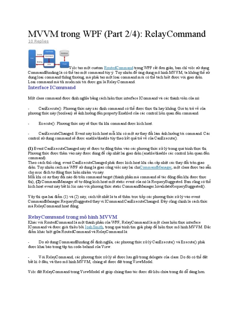 MVVM Trong WPF (Part 2-4) RelayCommand | PDF