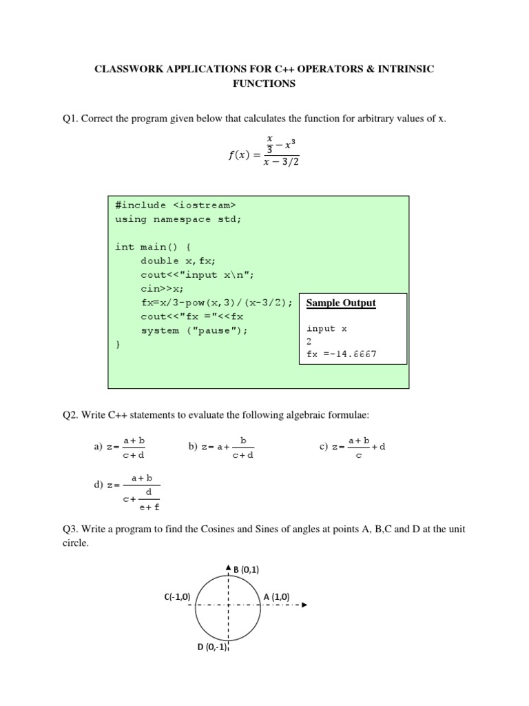 C++ Operator Applications and Functions | PDF | Teaching Methods ...