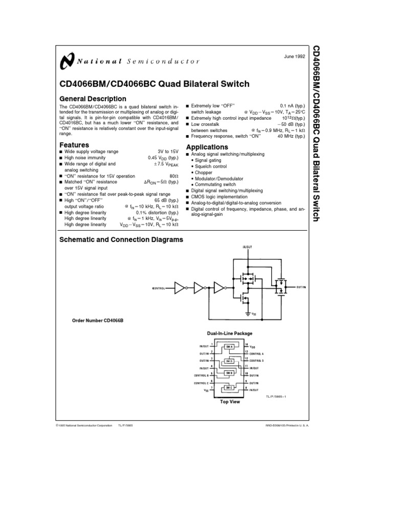 cd4066 Datasheet | PDF
