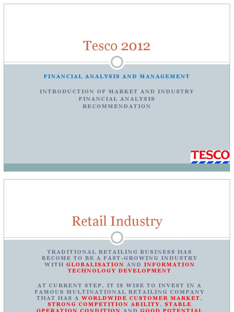 Financial Analysis On Tesco 2012 | PDF | Balance Sheet | Equity (Finance)
