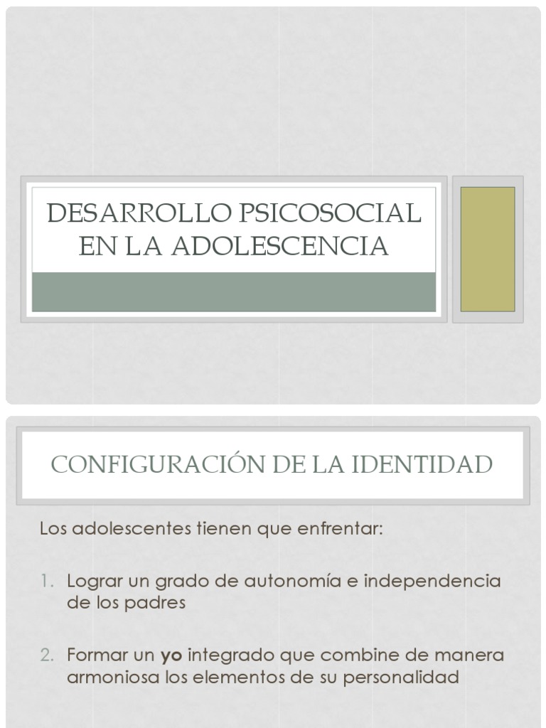 Desarrollo Psicosocial en La Adolescencia | PDF | Toma de decisiones | Adolescencia