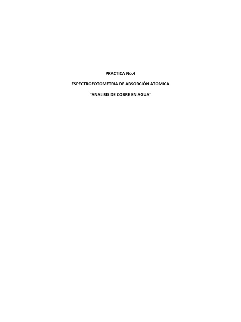 PRACTICA No4 ANALITICA | PDF | Espectroscopía de absorción atómica | Línea espectral
