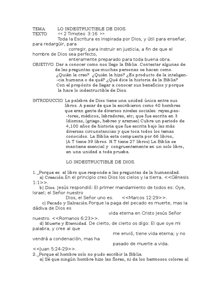 Lo Indestructible de Dios. | PDF | Jesús | Dios