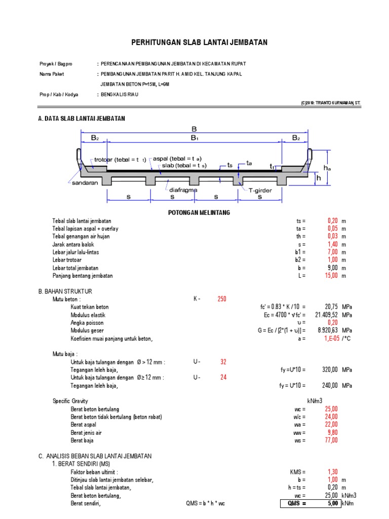 Perhitungan Struktur Jembatan PDF | PDF