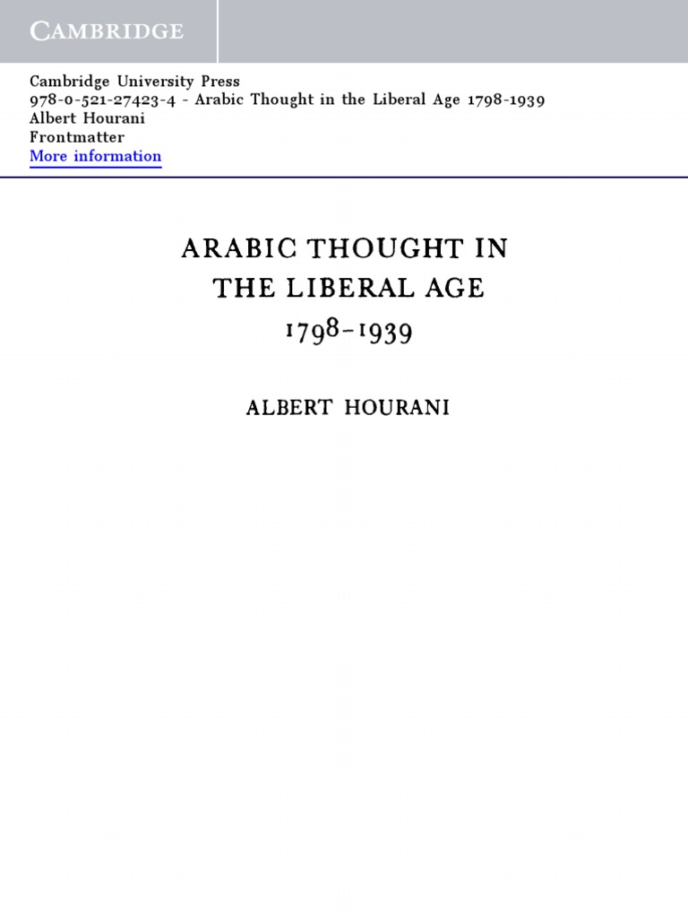 Hourani, Arabic Thought | PDF