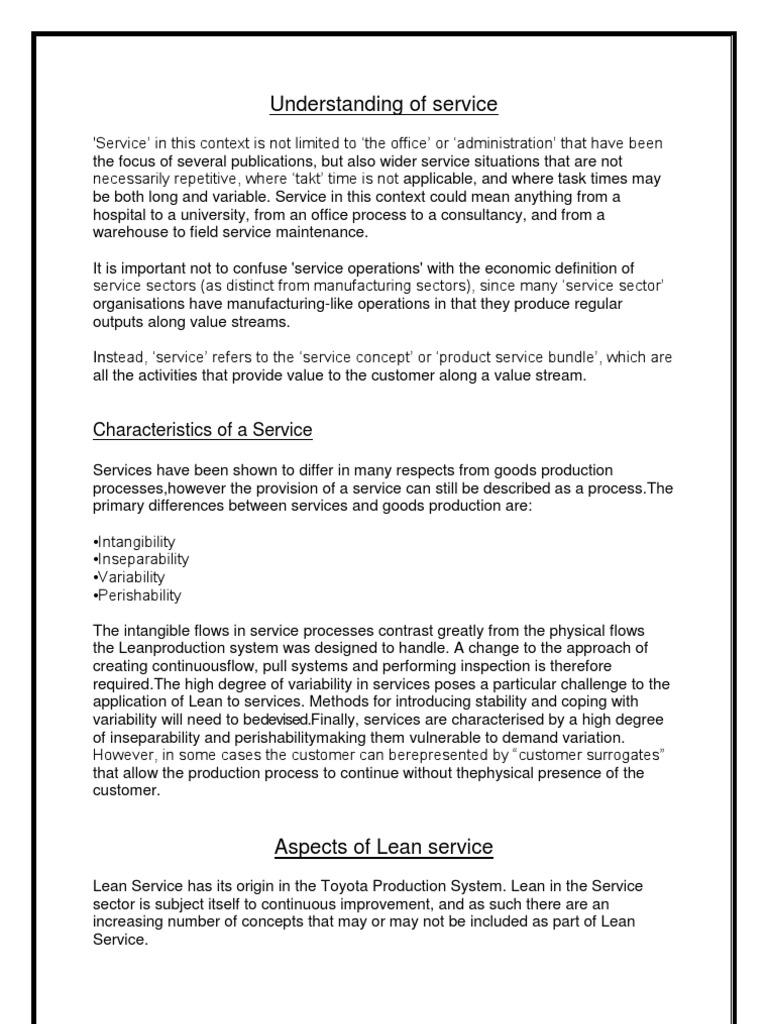 Lean in Service Industry | PDF