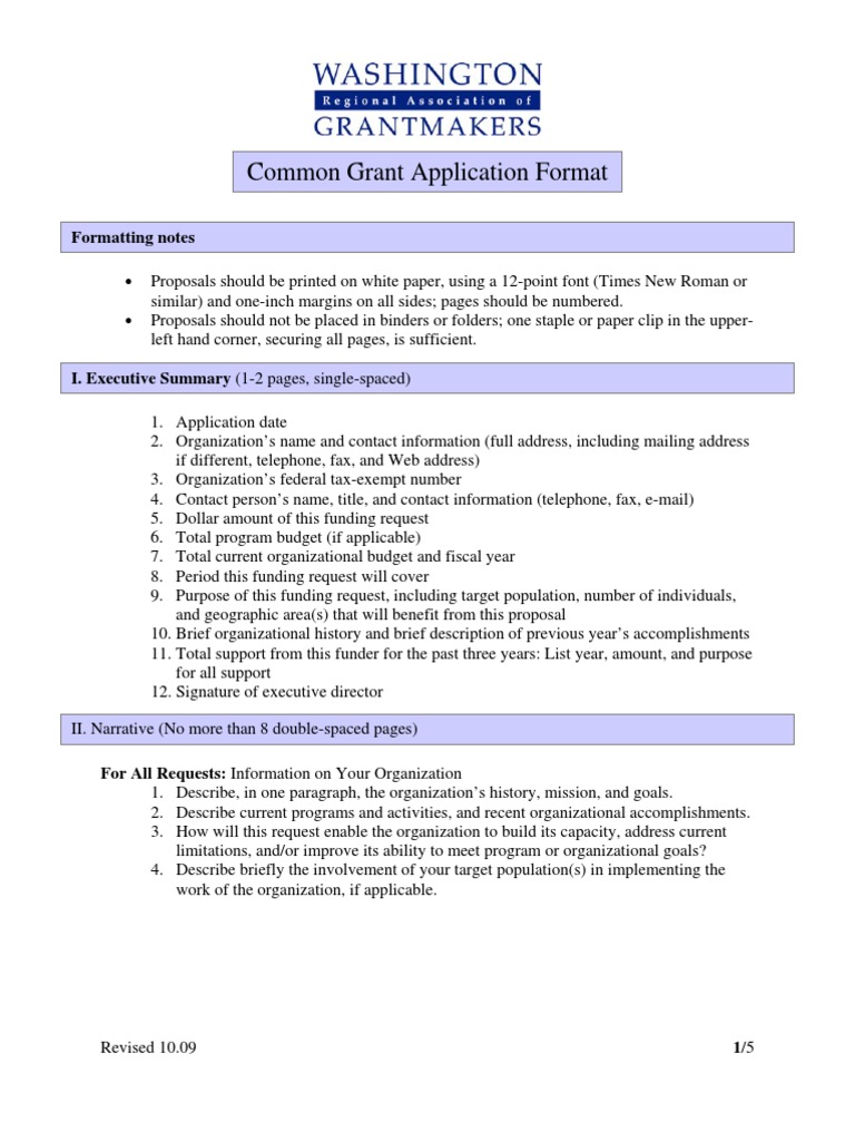 Common Grant Application Format | PDF | Fundraising | Revenue