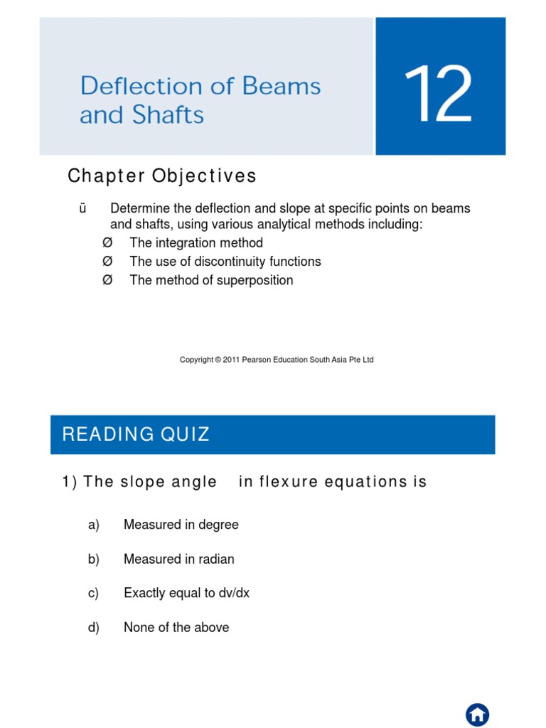 Deflection of Beams - Chapter 12 | PDF | Bending | Slope