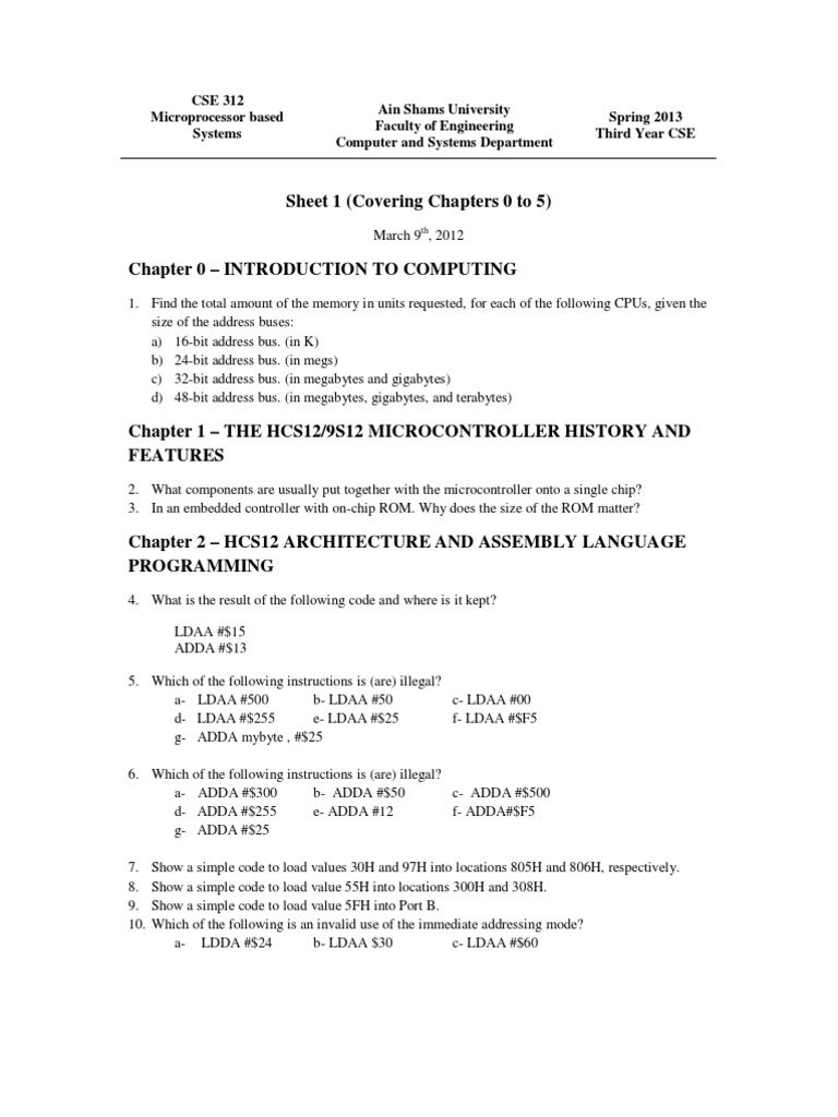 Sheet 01 Pdf Microcontroller Integrated Circuit