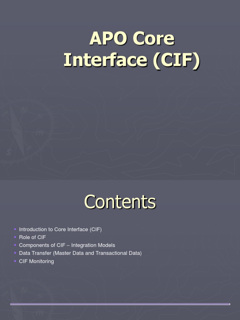 Apo Core Cif | PDF | Enterprise Resource Planning | Interface (Computing)