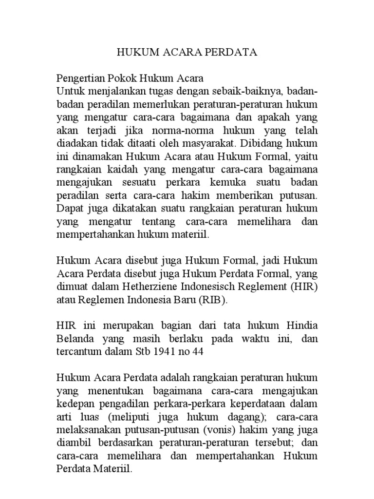 Hukum Acara Perdata | PDF