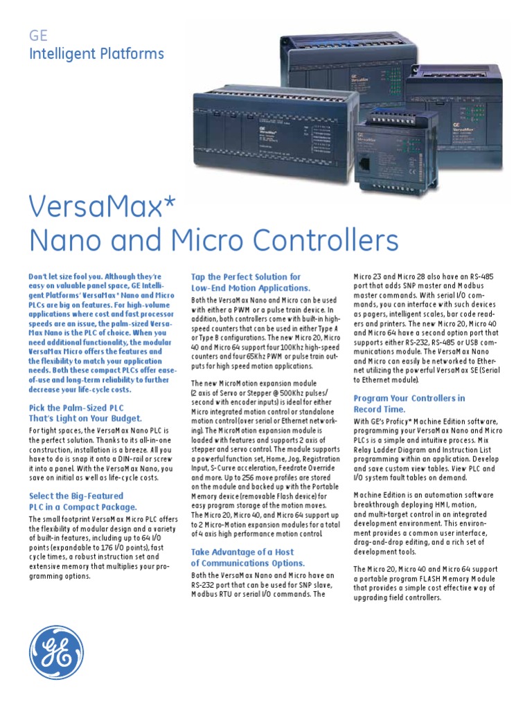 Versamax Micro Nano PLC | PDF | Computers