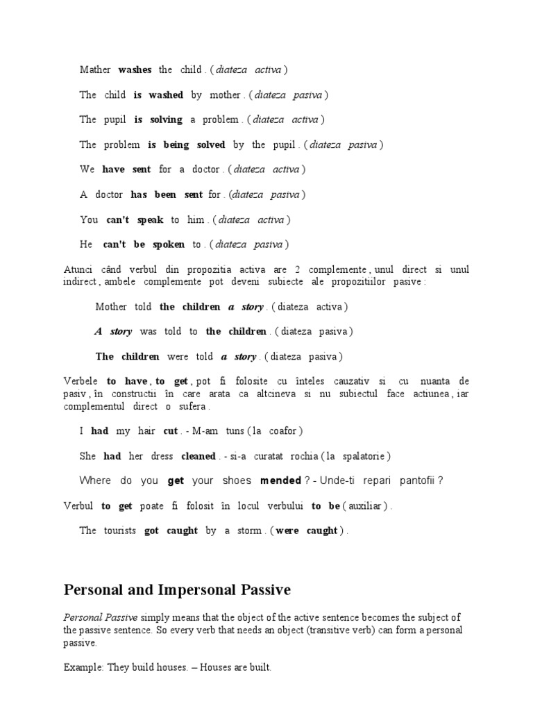 Personal and Impersonal Passive | PDF | Verb | Subject (Grammar)