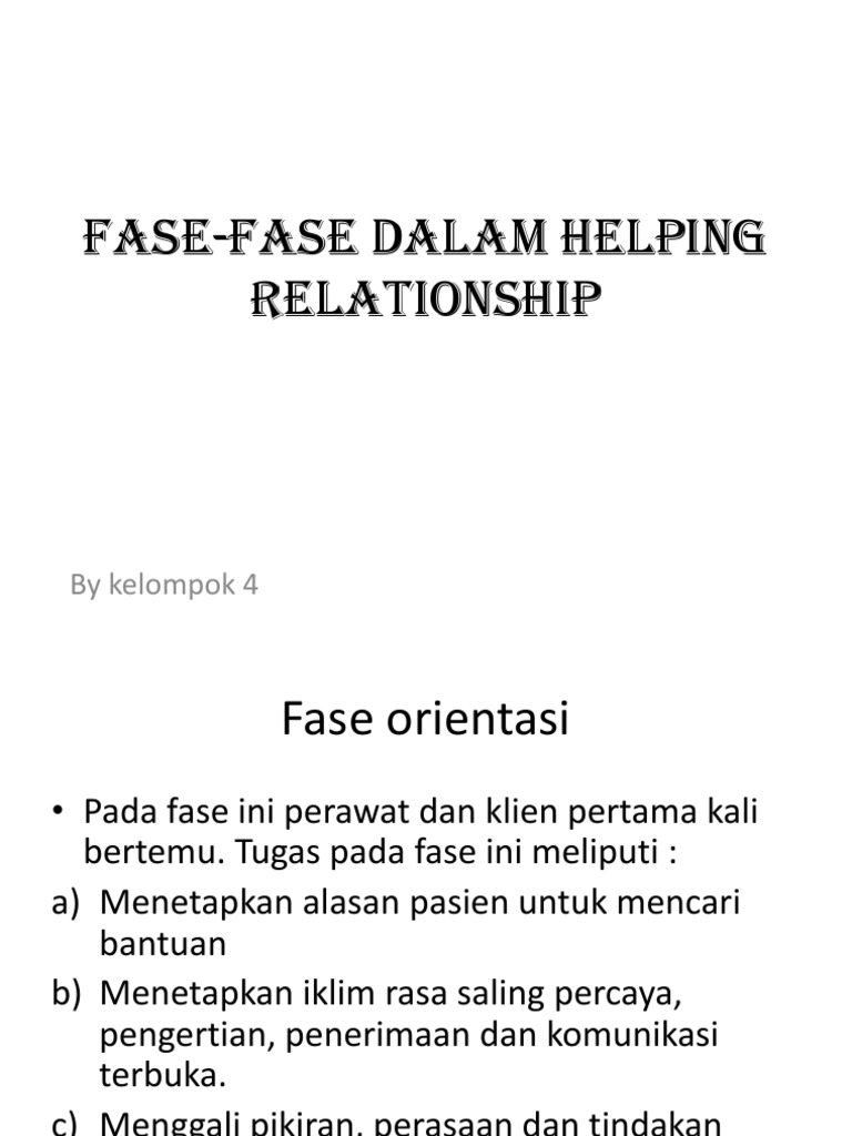 Fase-Fase Dalam Helping Relationship | PDF
