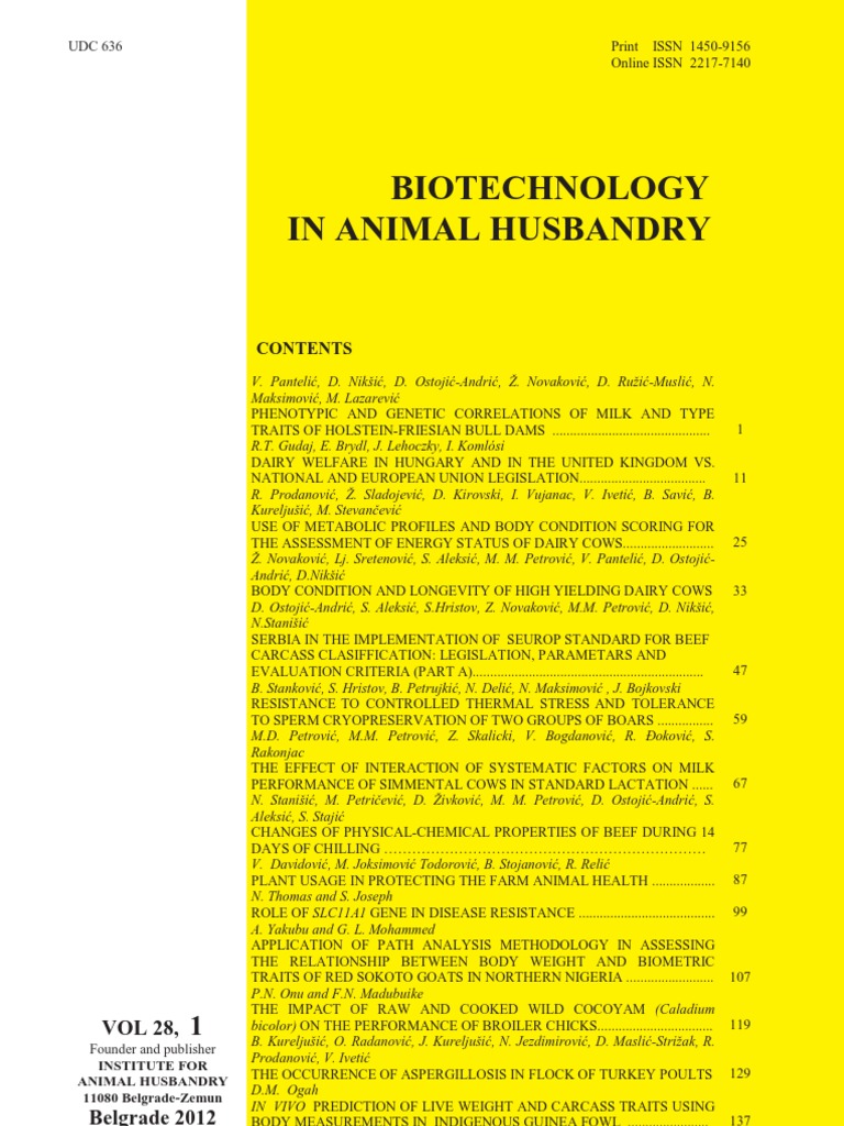 Serbia in The Implementation of Seurop Standard For Beef Carcass ...