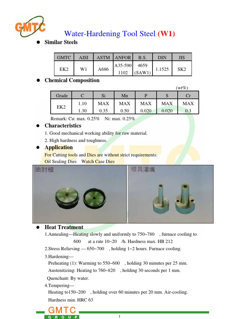 Tool Steel W1: Composition & Use | PDF | Technology & Engineering