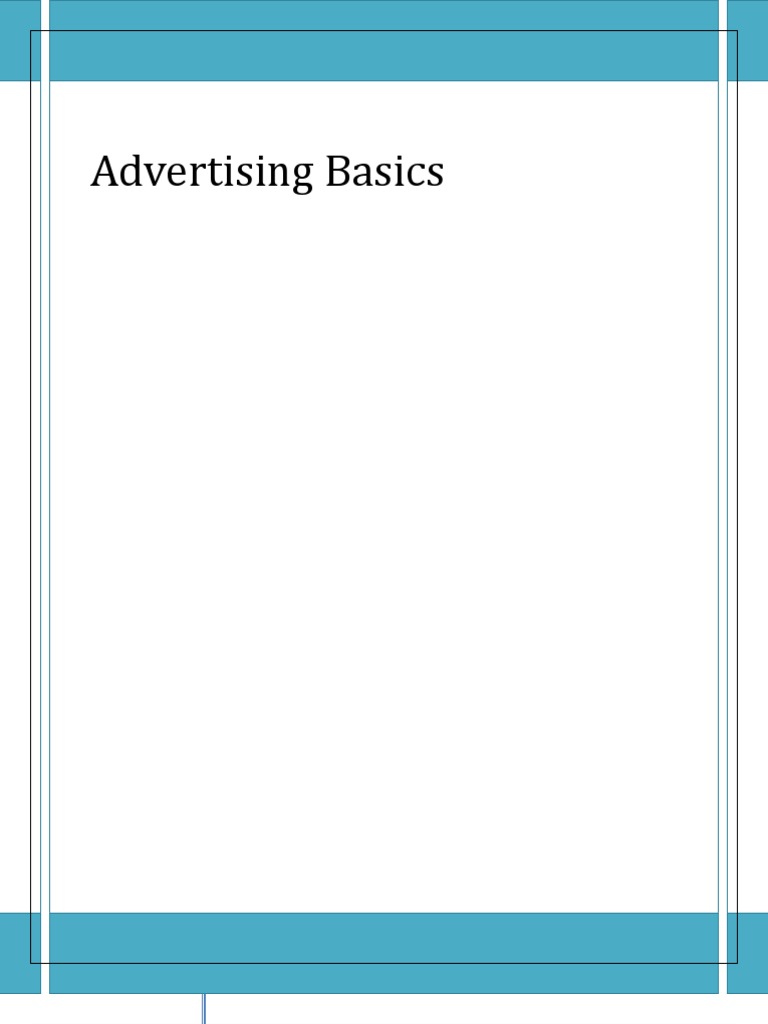Advertising Basics | PDF | Television Advertisement | Advertising