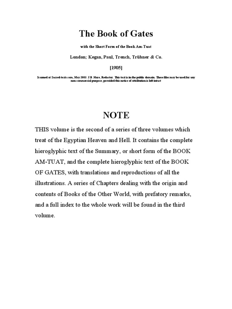 Egyptian Book of Gates | PDF | Osiris