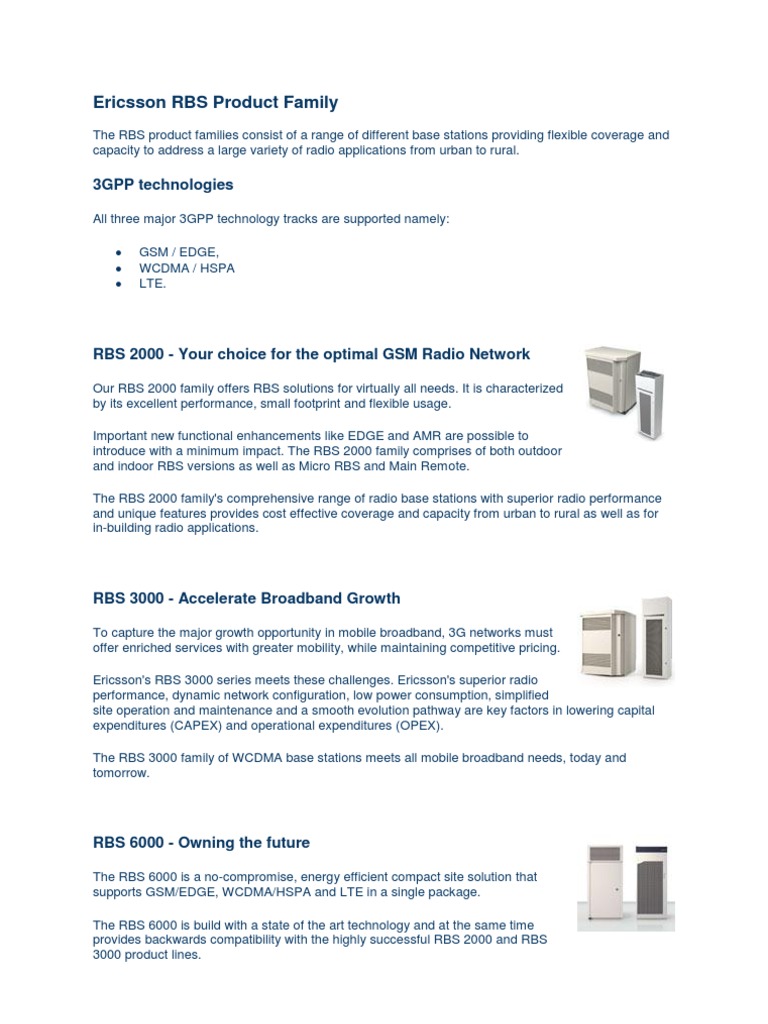 RBS 3000 | PDF | High Speed Packet Access | Mobile Broadband