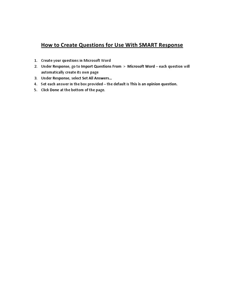 Creating Questions for SMART Response | PDF